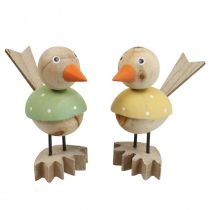 Floristik24.no Tre fugl deco figur vindusdekor vår gul/grønn H15cm 2stk ...