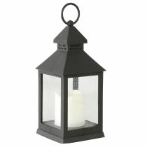 Floristik24.no Lykt med LED-lys sort 10,5×24cm
