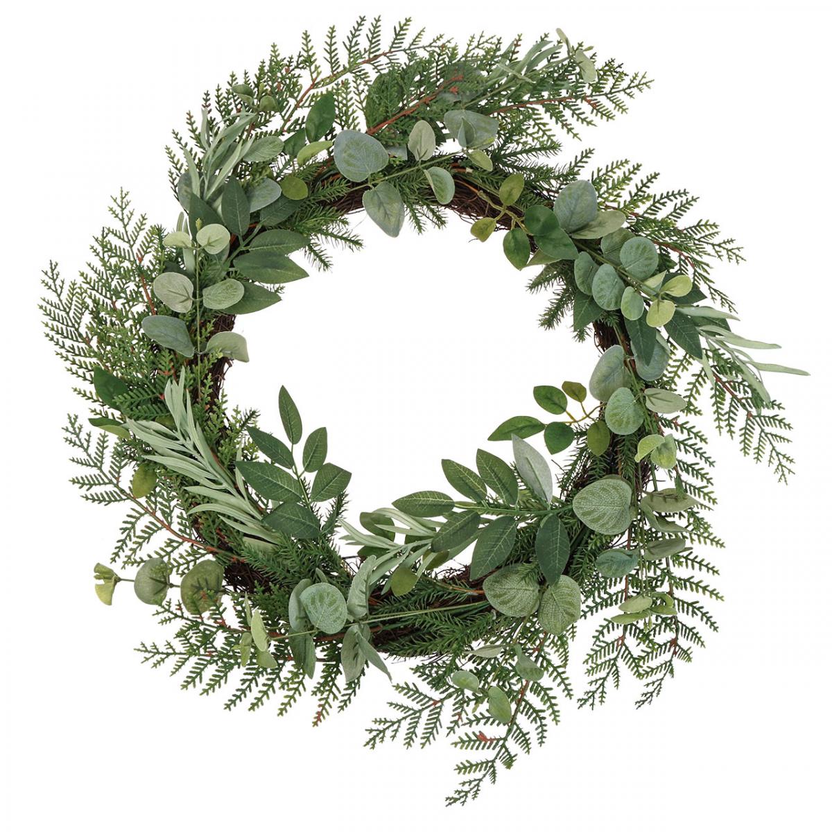 Floristik24.no Dekorativ krans kunstig krans eukalyptusgran oliven Ø45cm