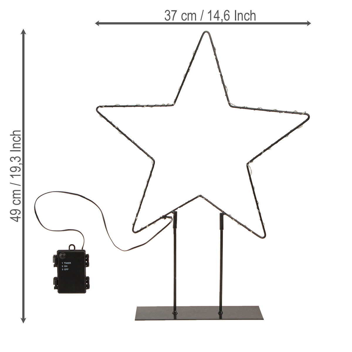 Floristik24.no LED-stjerne stående metall 100 Micro LED varmhvit Ø37cm