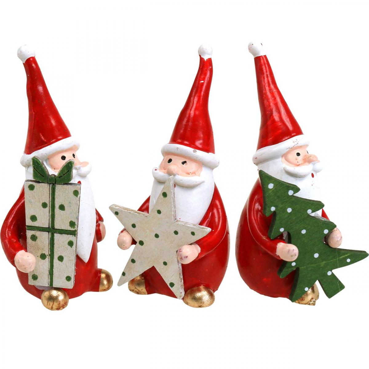 Floristik24.no Julefigurer julenisse dekorasjonsfigurer H8cm 3stk-06656
